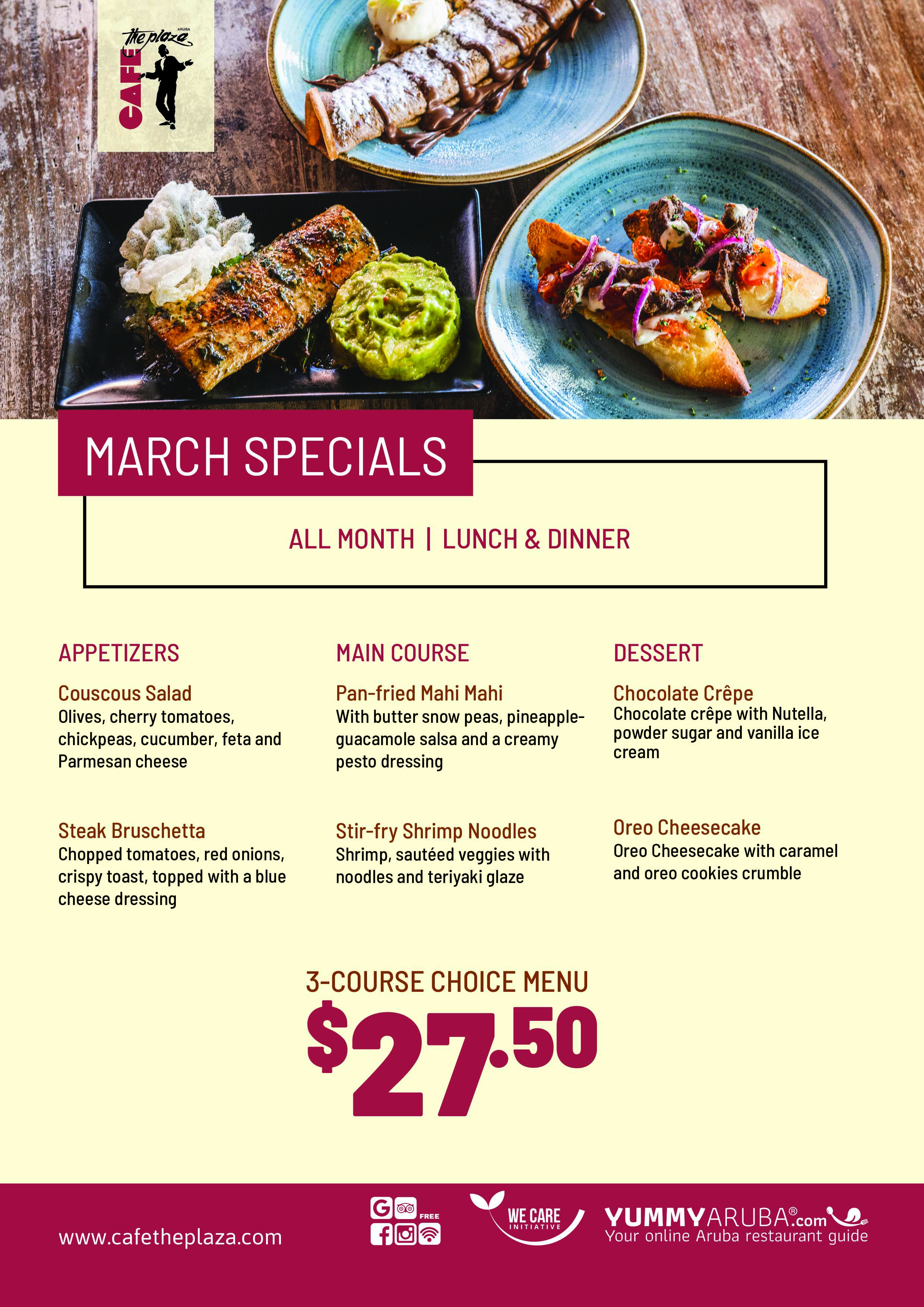 Café the Plaza’s March Menu: A flavorful 3-course Choice